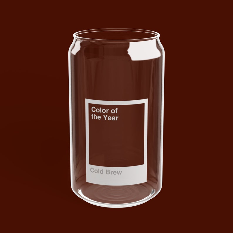 Cold Brew Color of the Year Sipper Glass 16oz Minimalist Iced Coffee ...