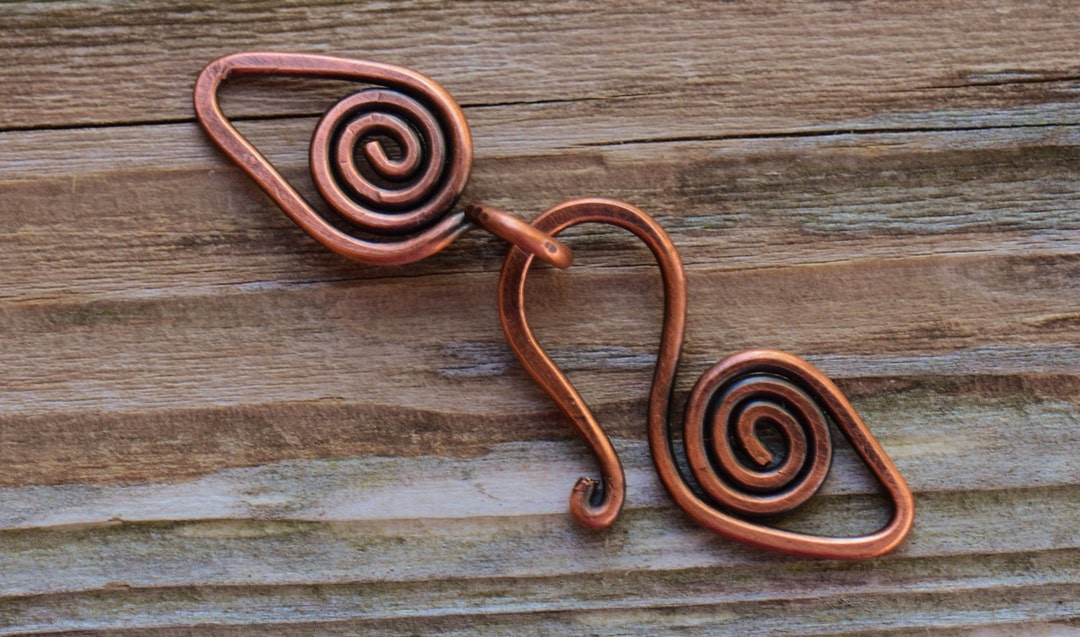 Handmade Spiral Copper Clasp - 16 Gauge Artisan Forged Copper Clasp - Etsy