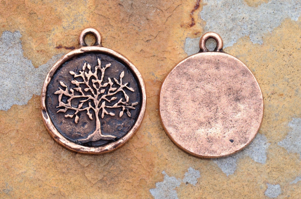 1 Antique Copper Tree of Life 24x20mm Nunn Designs | Etsy