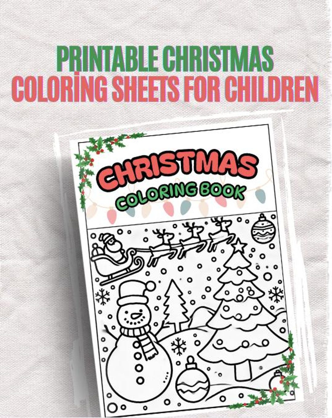Christmas Printable Coloring Pages for Kids, Toddlers, Preschoolers ...