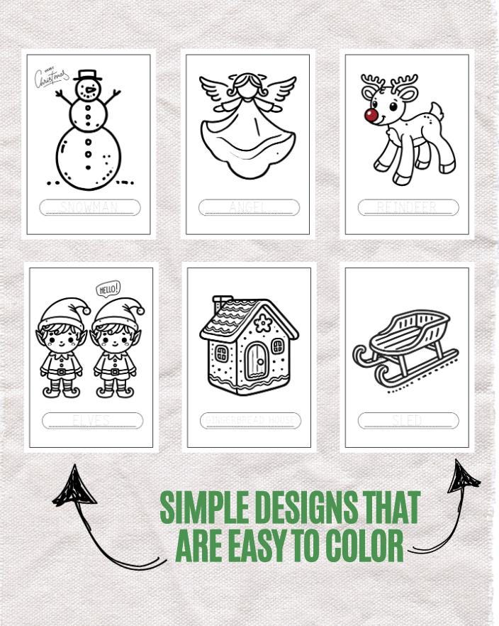 Christmas Printable Coloring Pages for Kids, Toddlers, Preschoolers ...