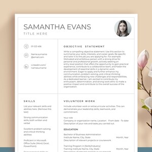 Best Stylish 2-column Resume Template. Modern CV for Word, Google Docs ...