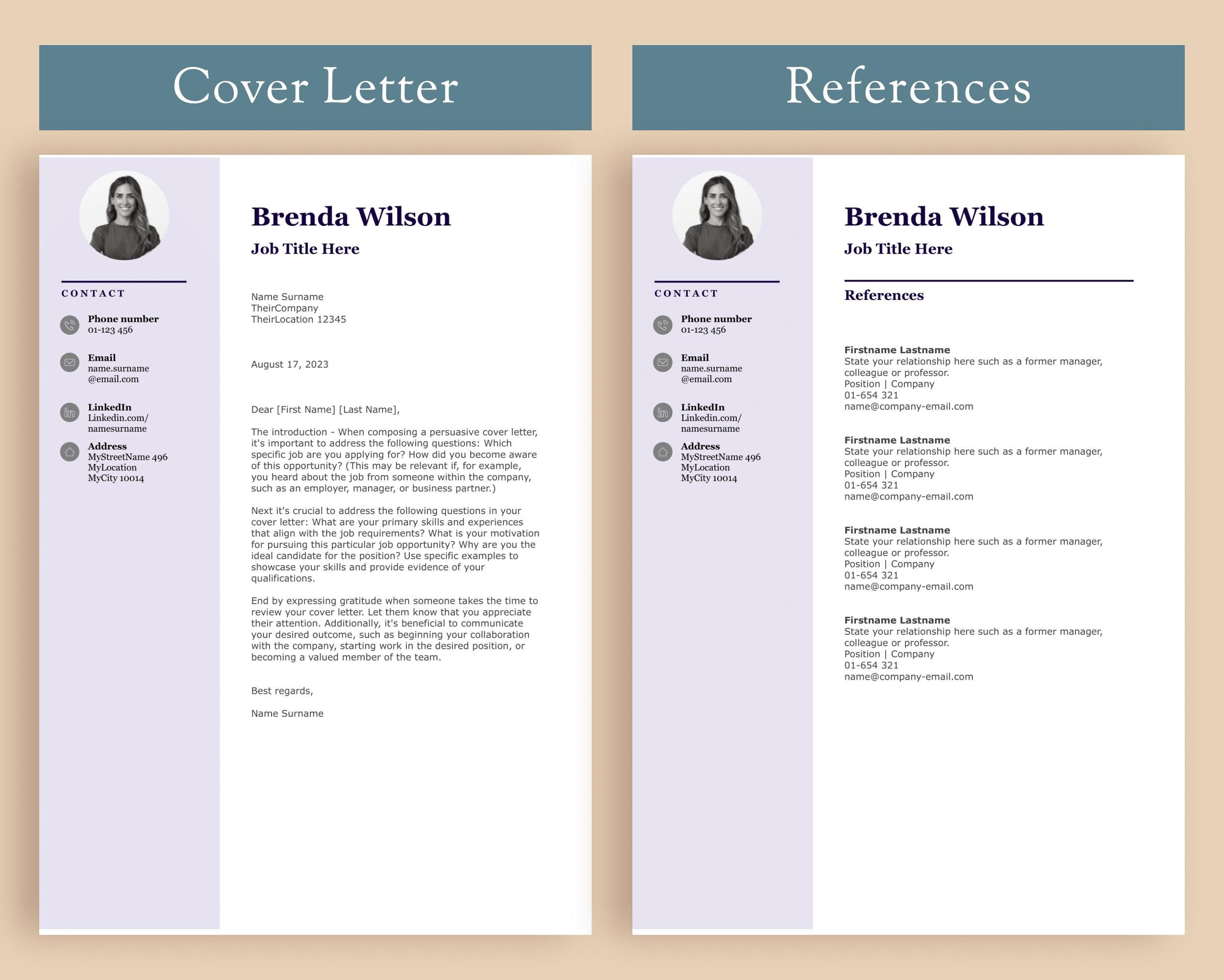 COLOURFUL Clean Resume Template Bundle in Word, Mac Pages, and Google ...