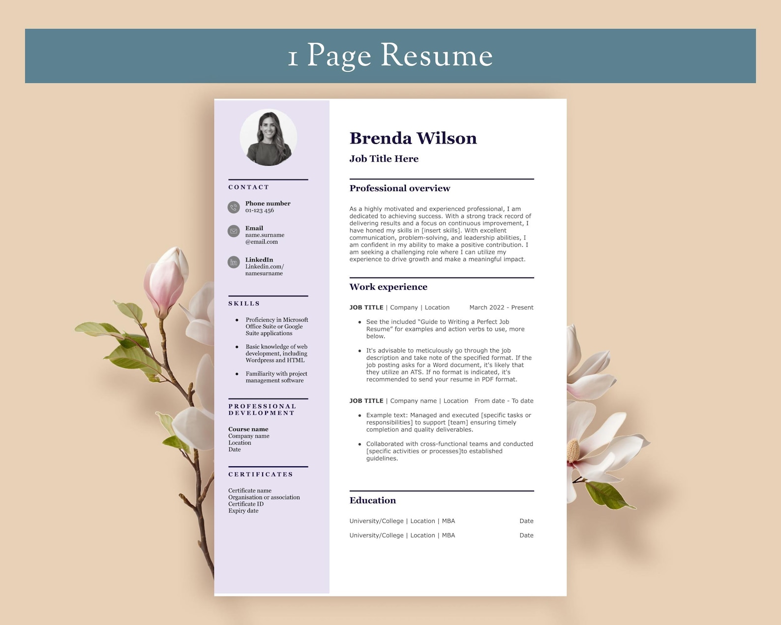 COLOURFUL Clean Resume Template Bundle in Word, Mac Pages, and Google ...