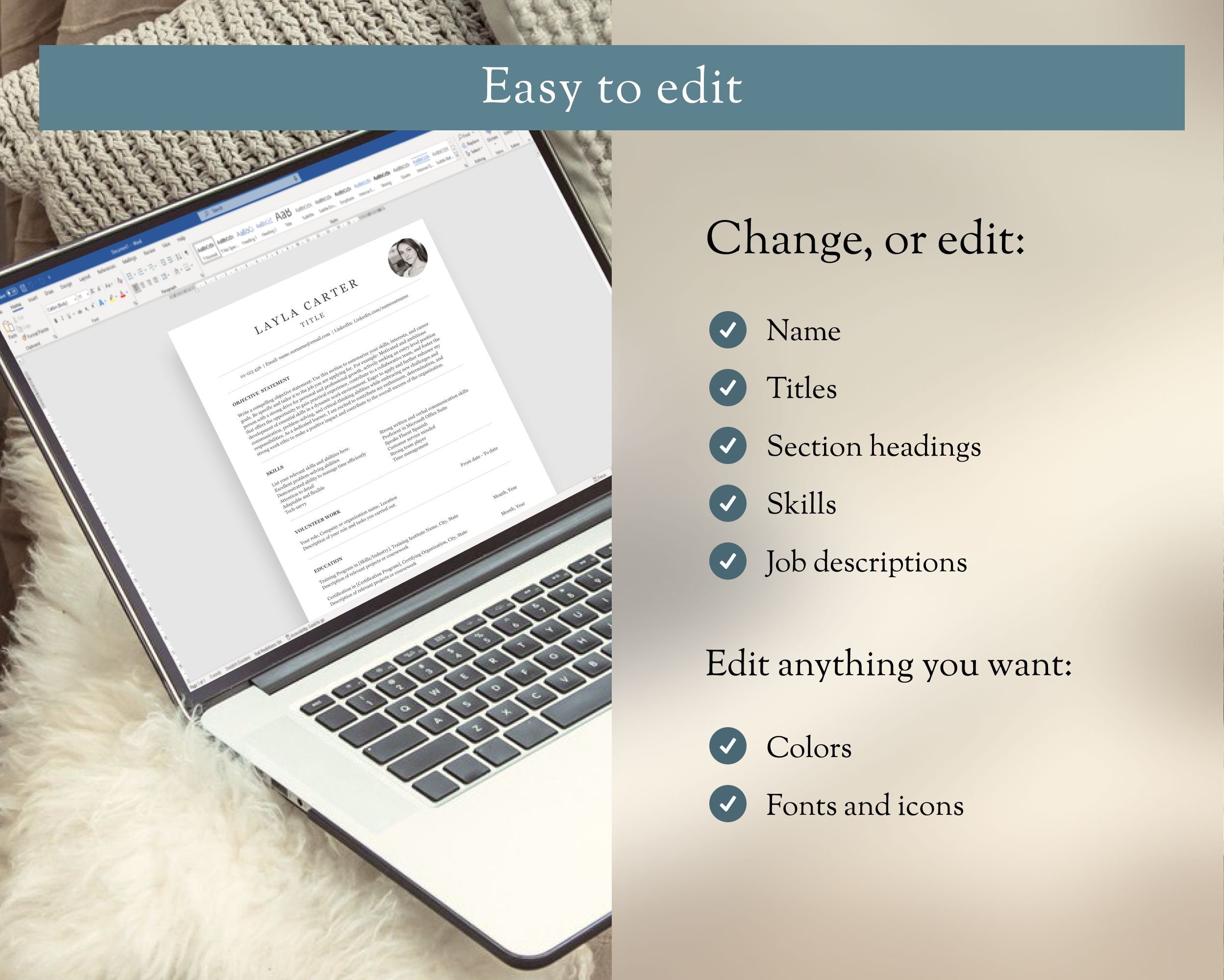 FIRST JOB Resume Template: Skills-based Cv Professional and Ats ...