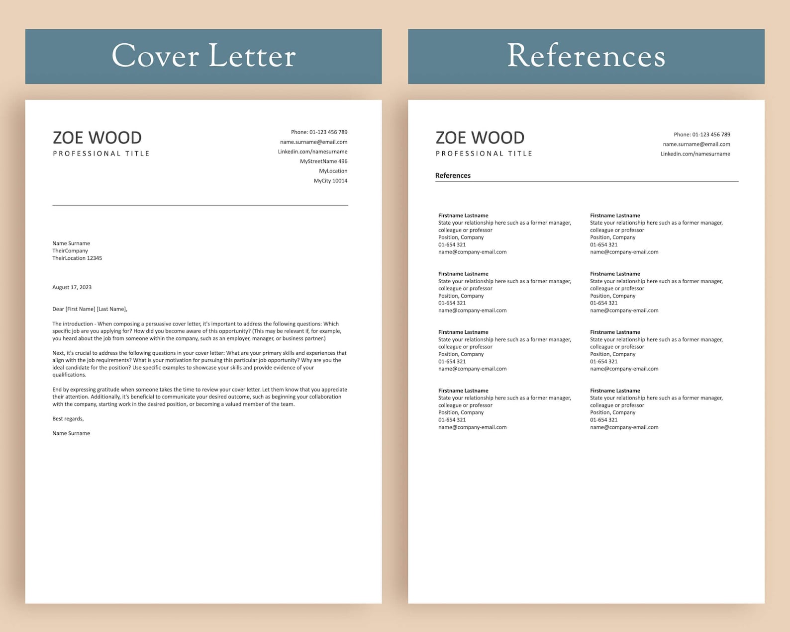MINIMALIST CLEAN Google Docs, Word, Pages Resume Template - Executive ...