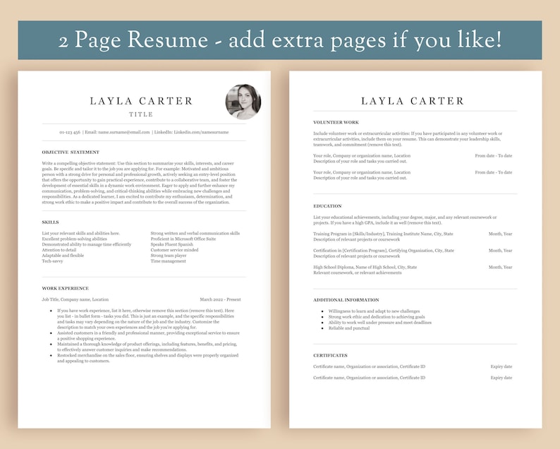FIRST JOB Resume Template: Skills-based Cv Professional and Ats ...
