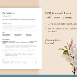 1-column Ats-friendly Resume Template - Professional CV Bundle With ...