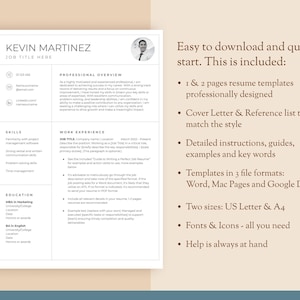 CLEAN PROFESSIONAL 2-column Resume With Photo. Accessible Word Template ...