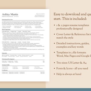 Best Stylish 2-column Resume Template. Modern CV for Word, Google Docs ...