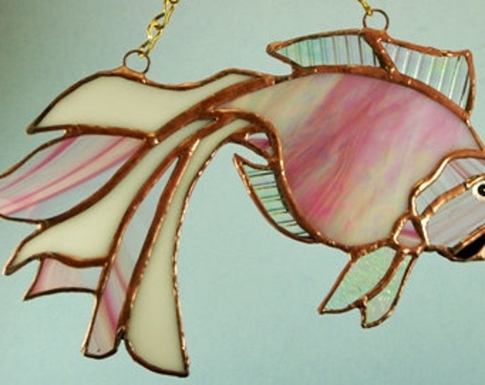 Handmade Stained Glass Pink Lady Fish - Etsy