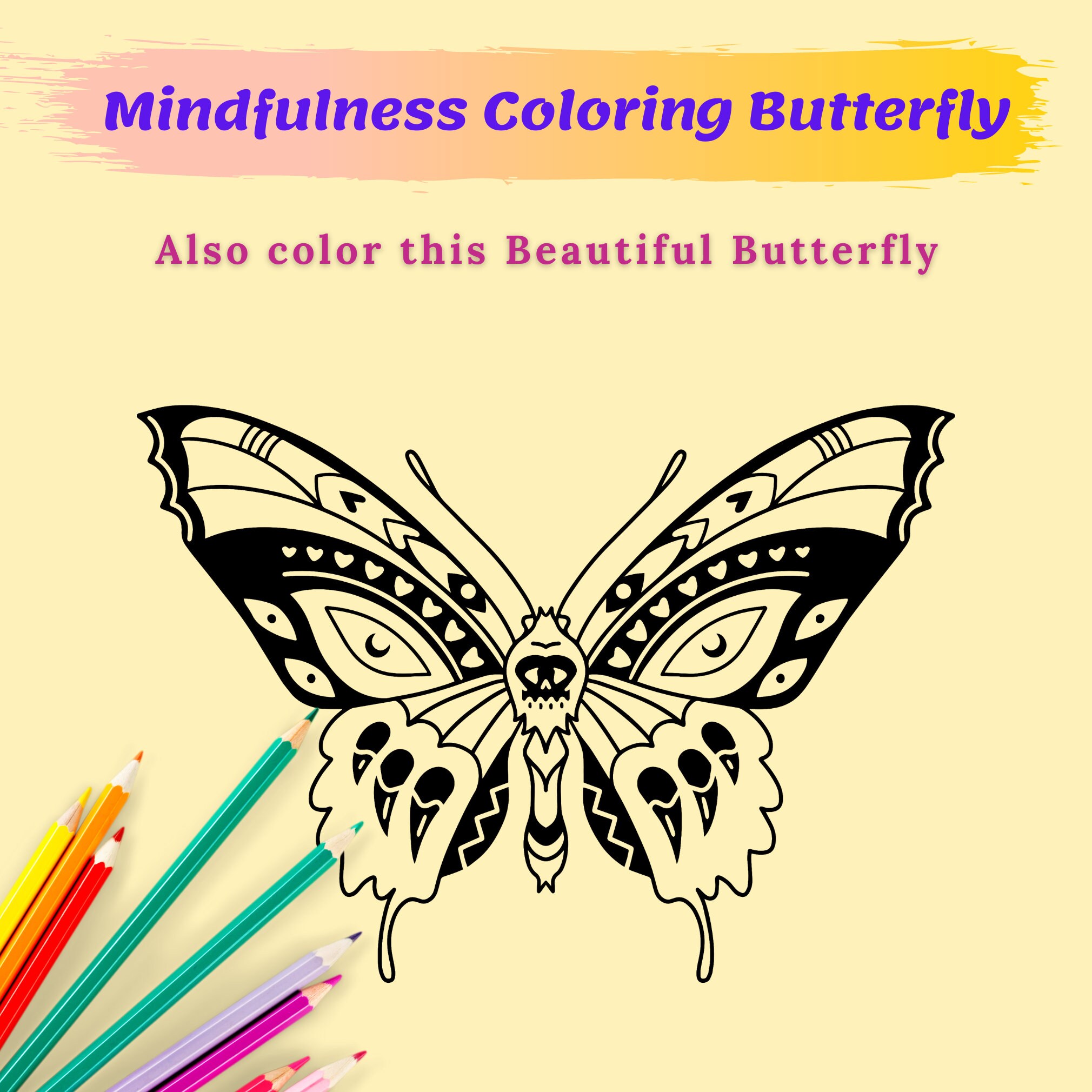 Mindfulness Butterfly Coloring Page - Coloring Pages