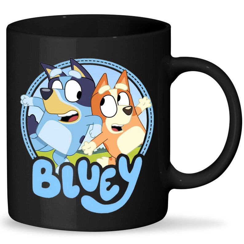 Bluey and Bingo Mug, Bluey Mug, Bluey Chilli Heeler Mug, Funny Bluey Mug, Chilli Heeler Coffee ...