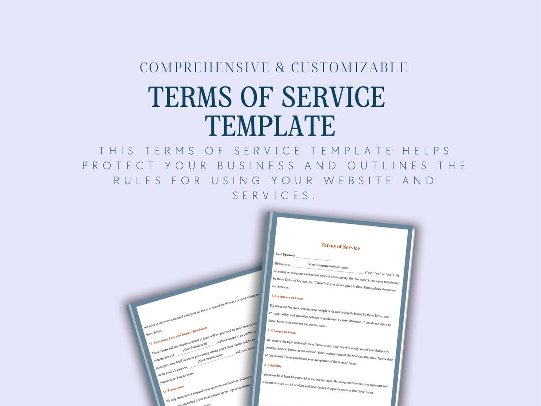 Editable Terms of Service Template | Protect Your Business | Instant ...