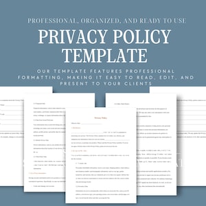 Editable Privacy Policy Template | Protect Customer Data & Ensure ...
