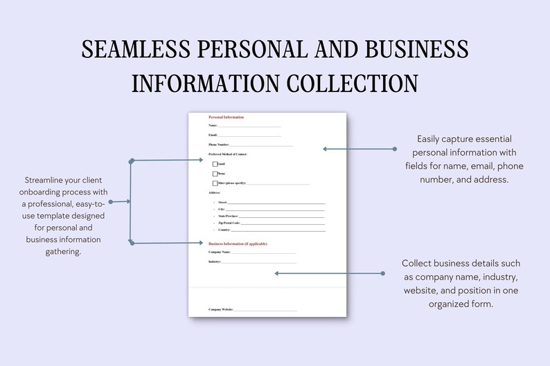 Editable Client Intake Form for Small Business Owners - Etsy