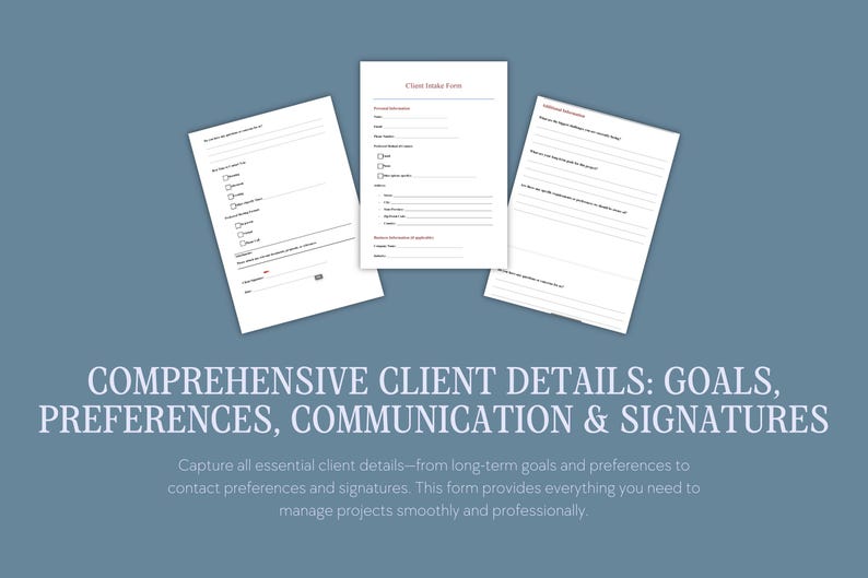 Customizable Client Intake Form for Freelancers and Consultants - Etsy