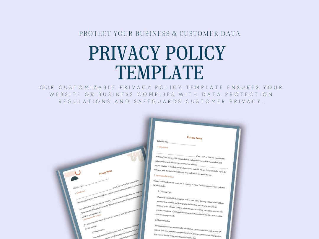 Editable Privacy Policy Template | Protect Customer Data & Ensure ...
