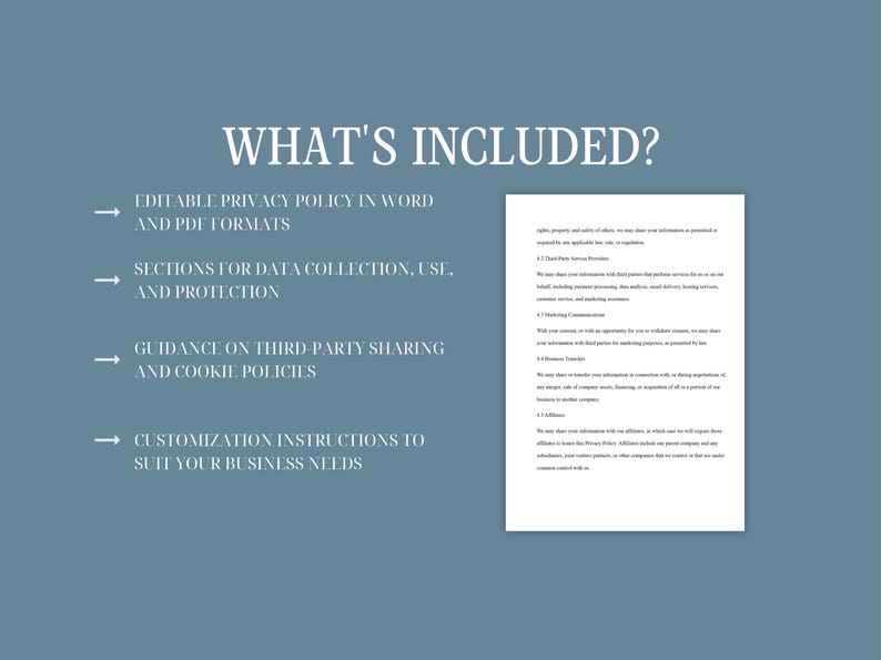 Editable Privacy Policy Template | Protect Customer Data & Ensure ...