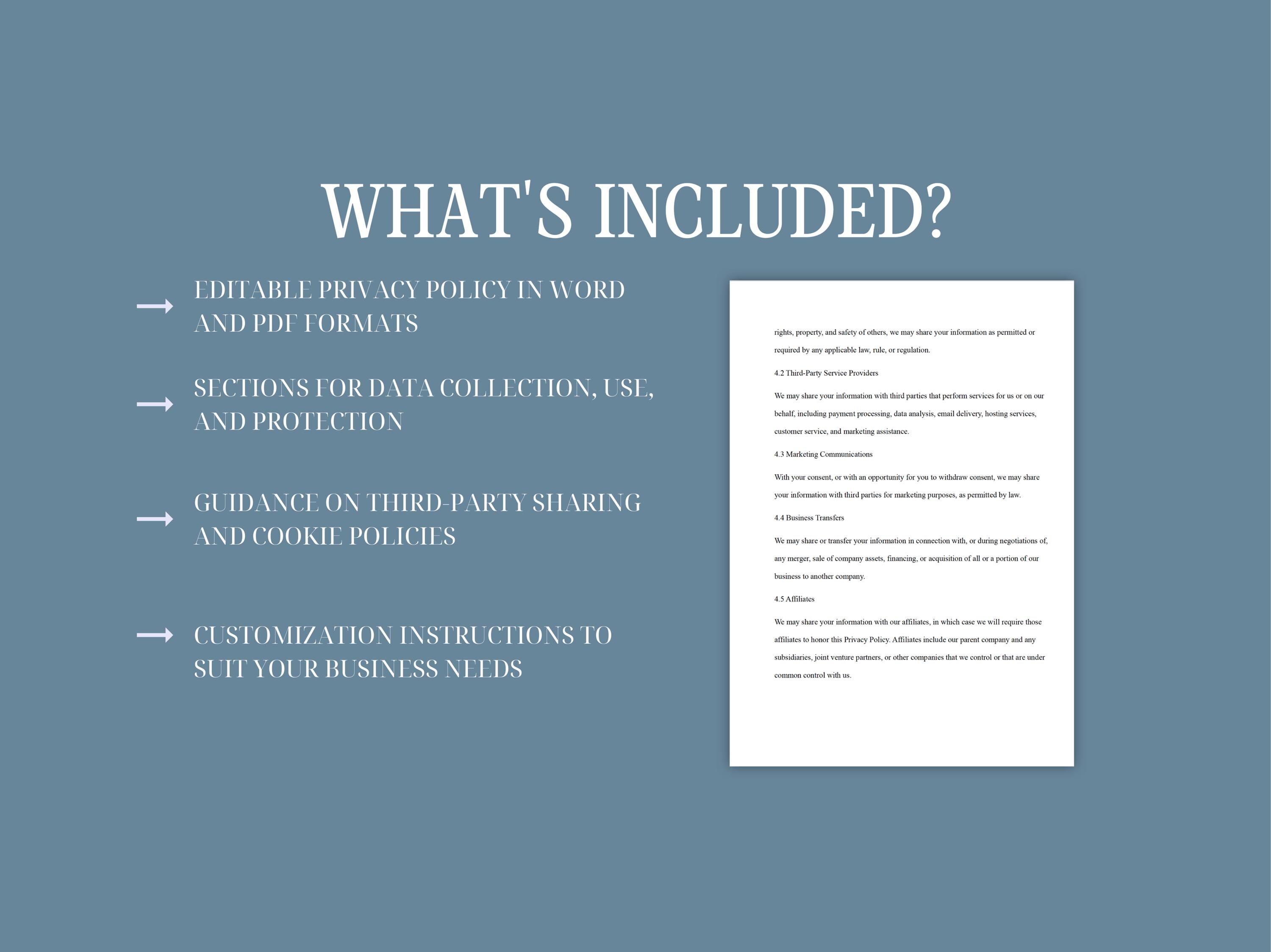 Editable Privacy Policy Template | Protect Customer Data & Ensure ...