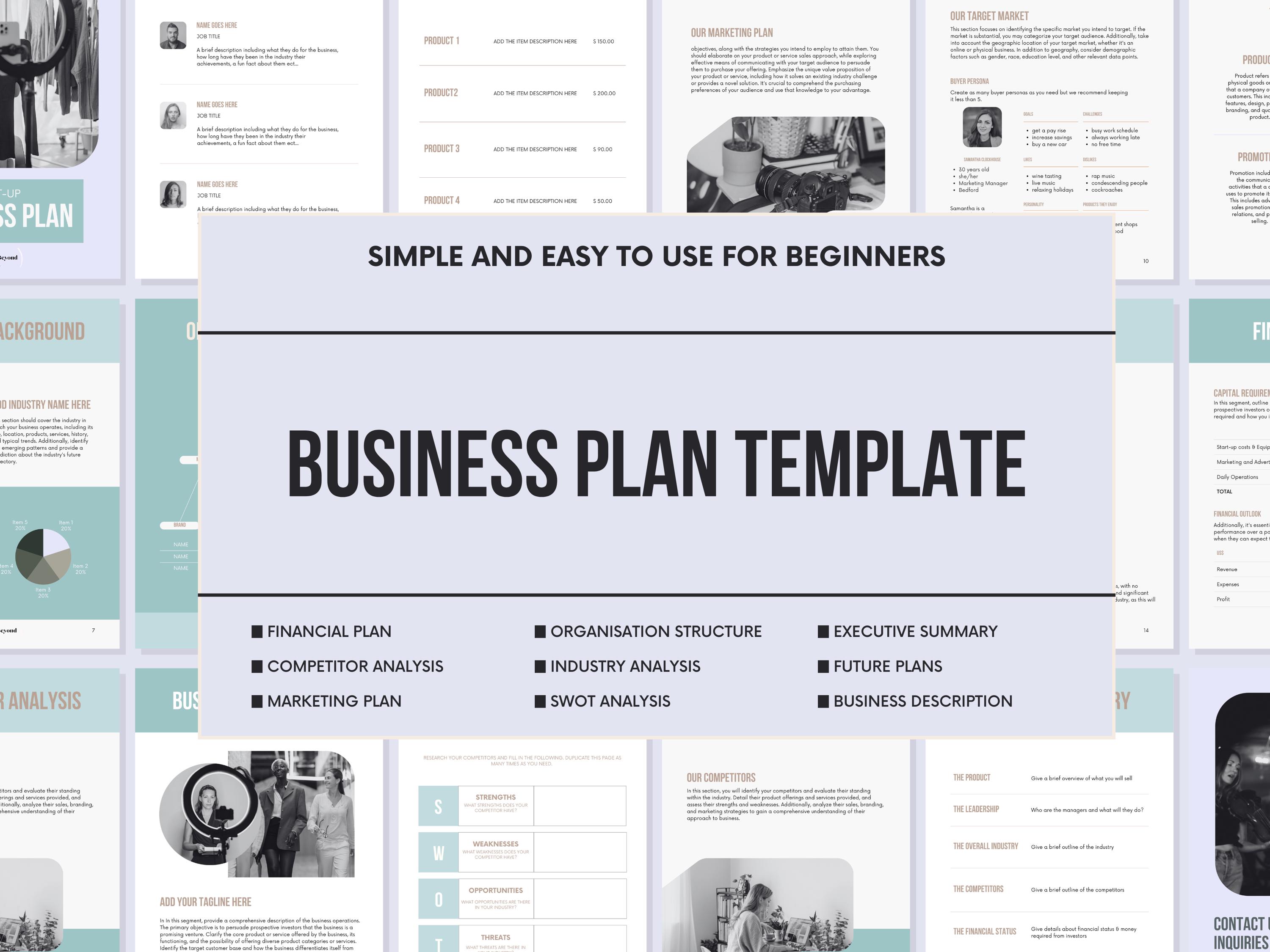 Customizable Business Plan Template for Startups & Entrepreneurs ...
