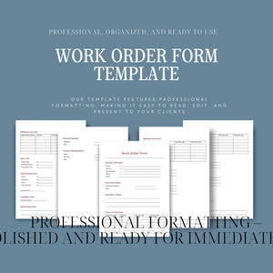 Editable Work Order Form Template | Customizable Project Management ...