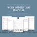 Editable Work Order Form Template | Customizable Project Management ...