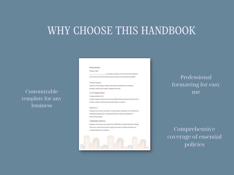 Editable Employee Contractor Handbook | Comprehensive Workplace ...