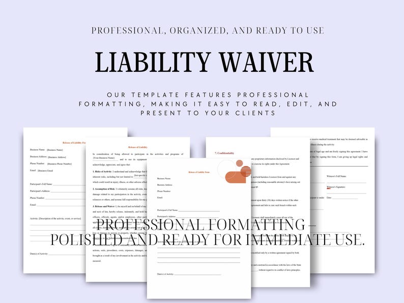 Customizable Release of Liability Form | Waiver for Events and ...