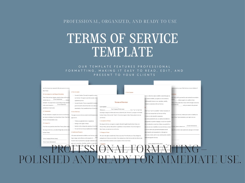 Customizable Terms of Service Template: Legal Website Protection - Etsy