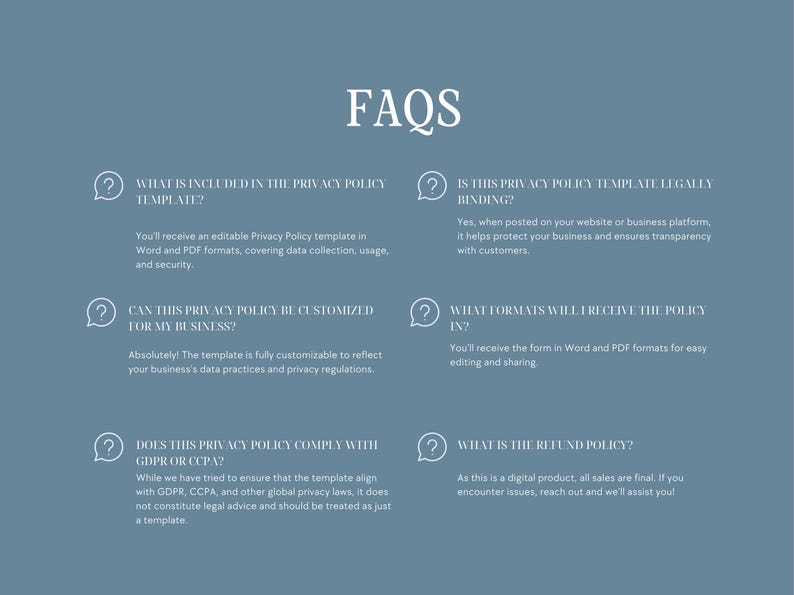 Editable Privacy Policy Template | Protect Customer Data & Ensure ...