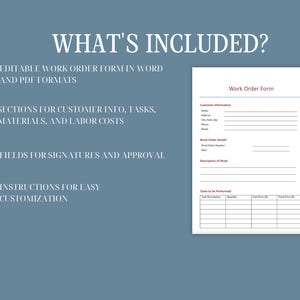 Editable Work Order Form Template | Customizable Project Management ...