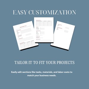 Editable Work Order Form Template | Customizable Project Management ...