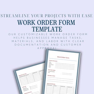 Editable Work Order Form Template | Customizable Project Management ...