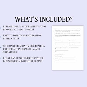 Customizable Release of Liability Form | Waiver for Events and ...