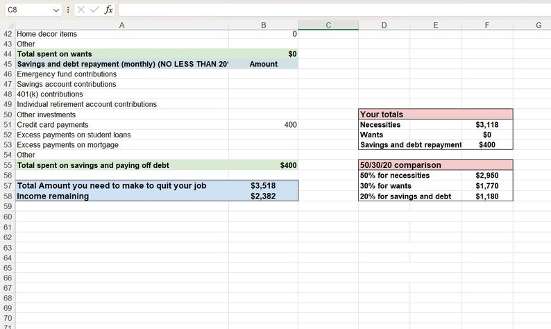 Complete Personal Budget Calculator - Etsy