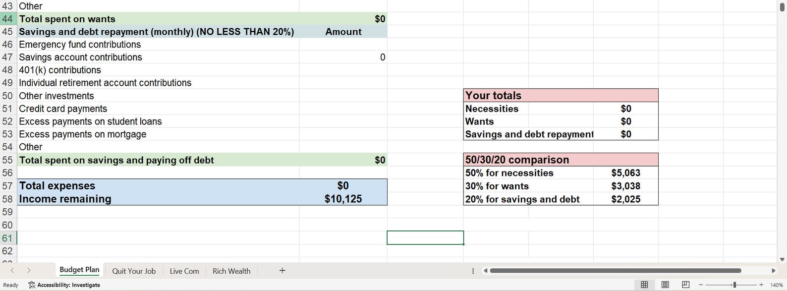 Complete Personal Budget Calculator - Etsy