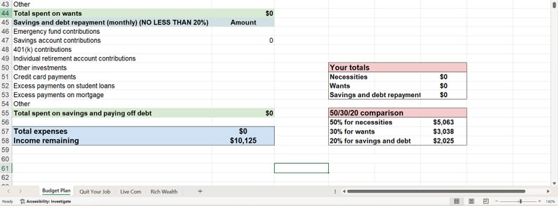 Complete Personal Budget Calculator - Etsy