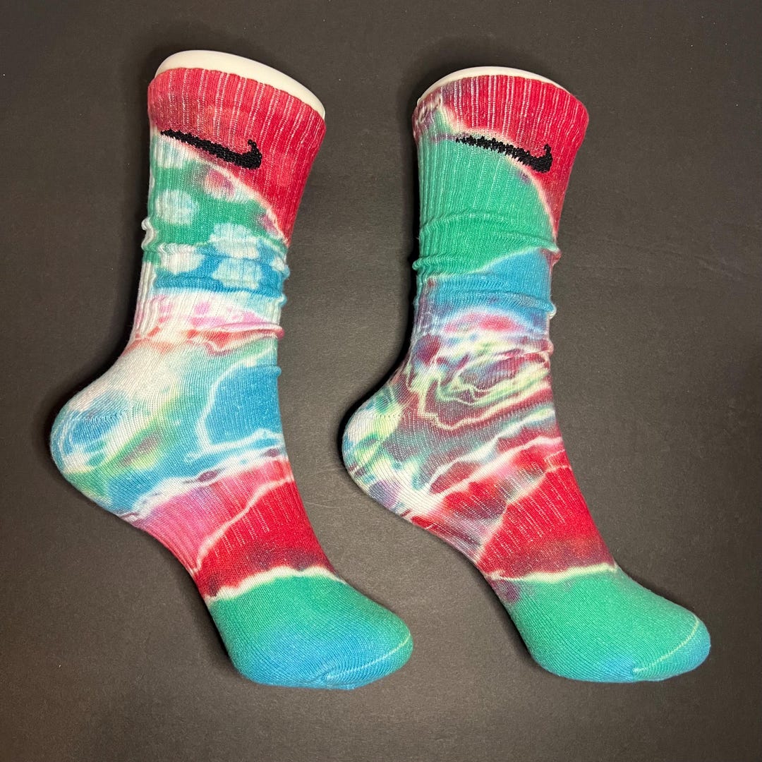 Custom Handmade “hexa RGB” Tie-dye Nike Crew Socks - Etsy