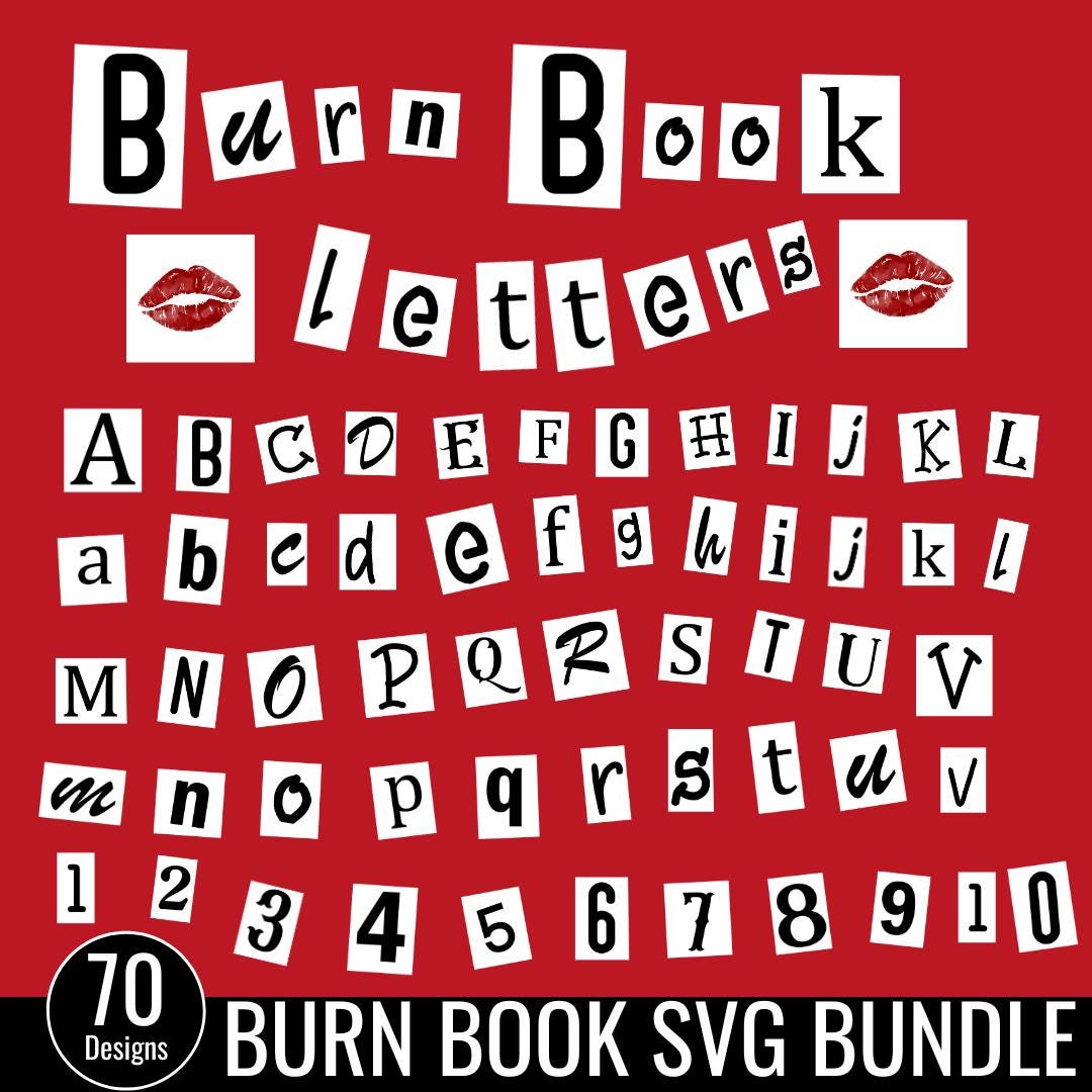 Burn Book Alphabet ,burn Book Font, Burn Book Letters Svg, Burn Book ...