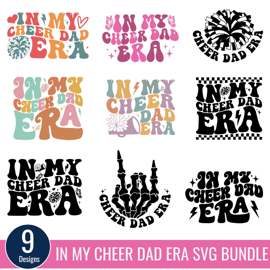 In My Cheer Dad Era Svg Bundle, Cheer Dad Svg, Cheer Dad Shirt Design ...