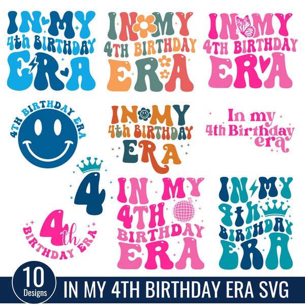 4 Birthday Svg - Etsy