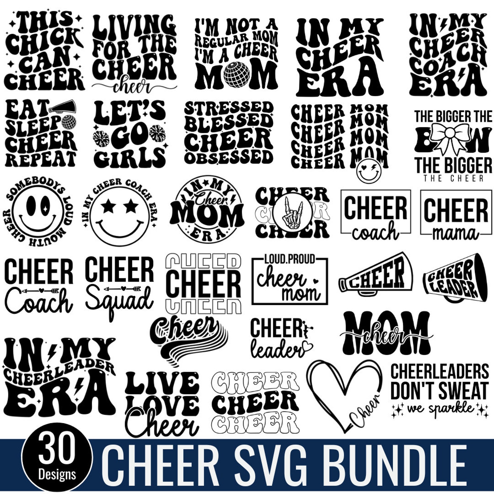 Cheer Mom Svg Bundle, Cheerleading SVG, Cheer Svg, Cheer Squad Svg ...