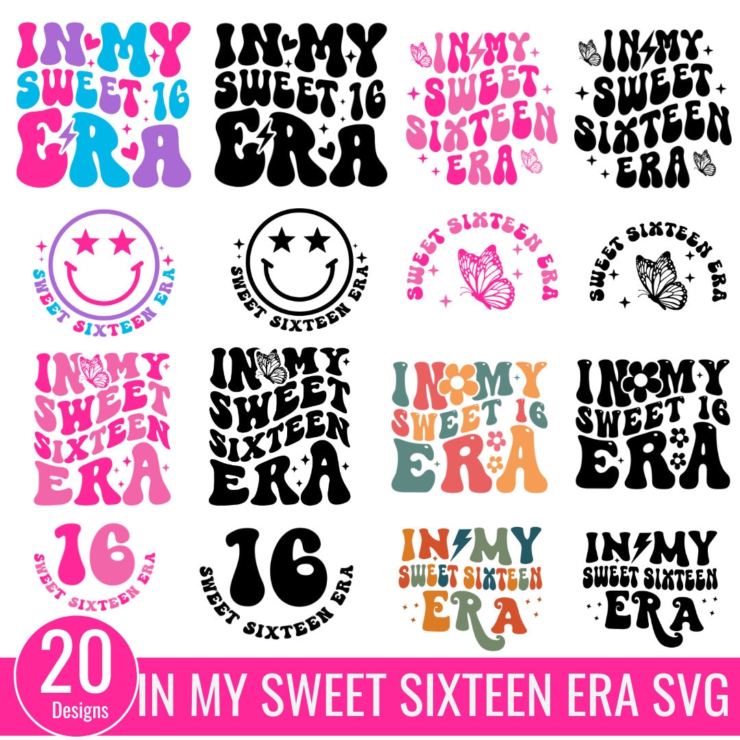 20 in My Sweet Sixteen Era SVG Bundle 16th Birthday Era Svg, Retro ...