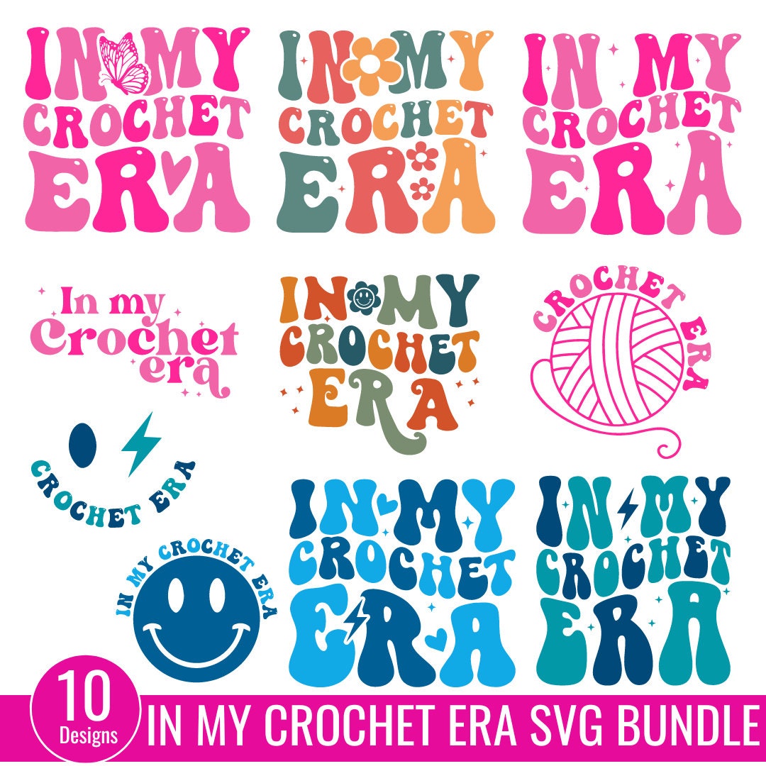 In My Crochet Era Svg Bundle, Crochet Cardigan Lover, Crochet Shirt ...