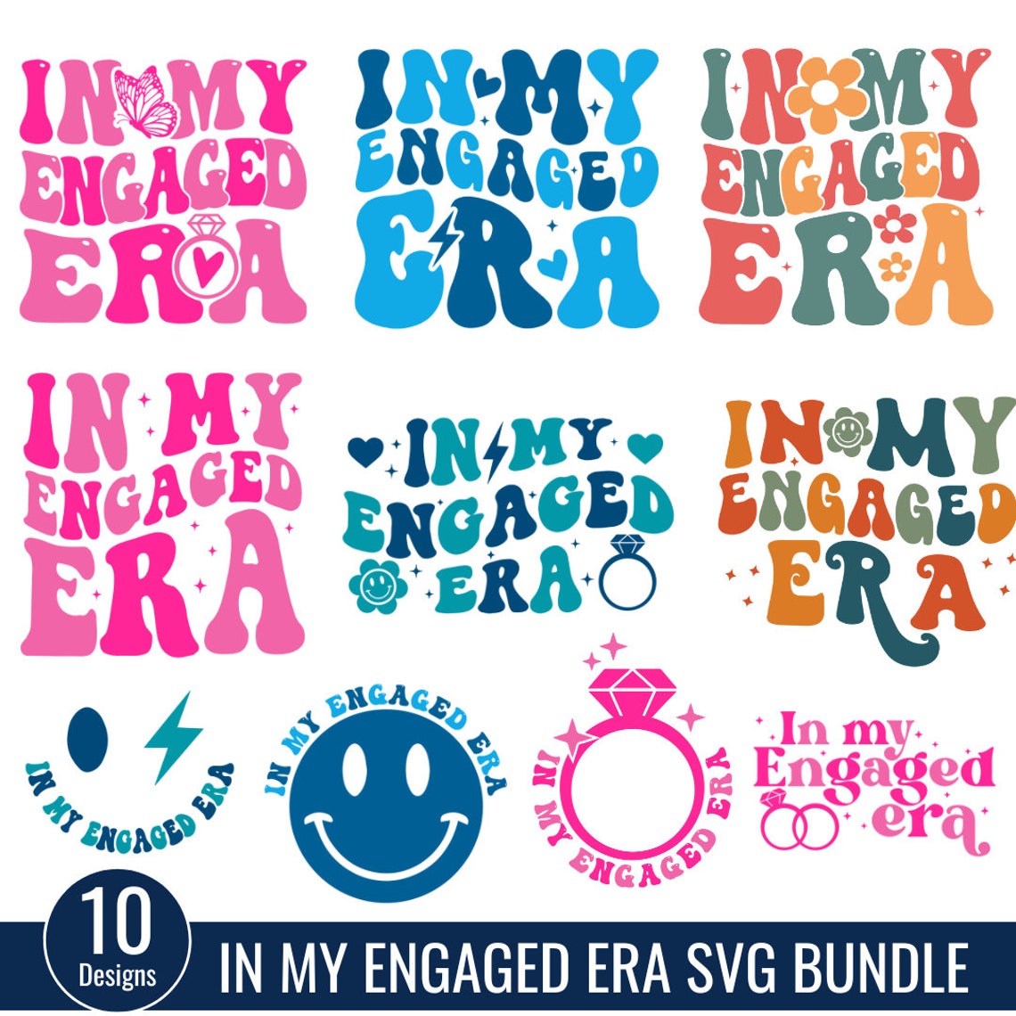 In My Engaged Era SVG Bundle, Bride to Be Svg, Engagement Svg ...