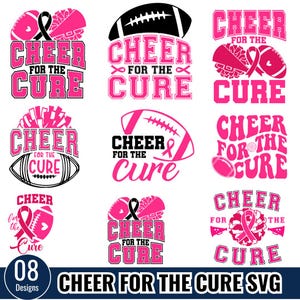 Cheer for the Cure Svg Bundle, Breast Cancer Svg, Cheerleader Svg ...