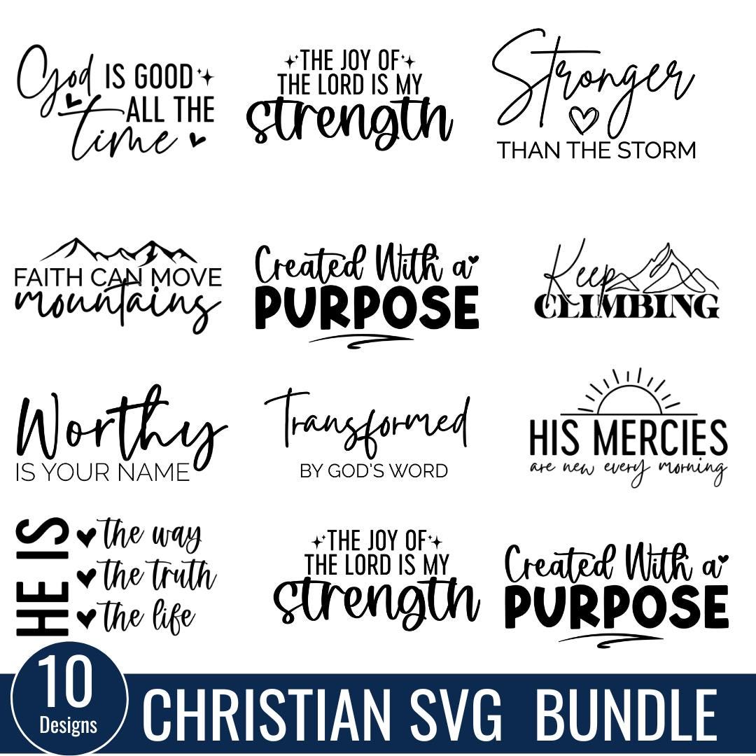 Christian Svg Bundle, Religious Svg, Scripture Svg, Bible Verse Svg ...