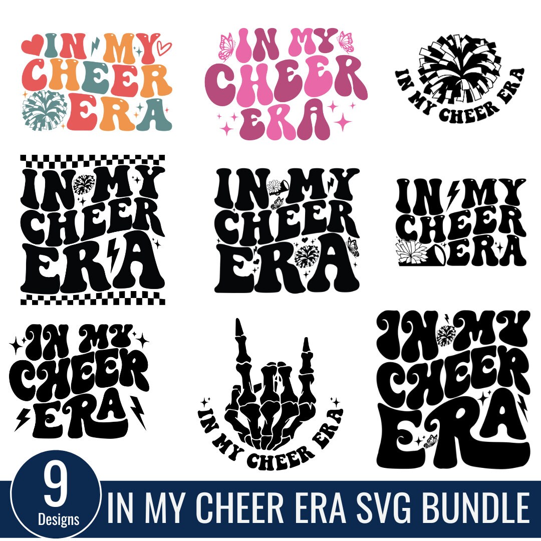 In My Cheer Era Svg Bundle, in My Cheerleader Era, Cheerleading Svg ...