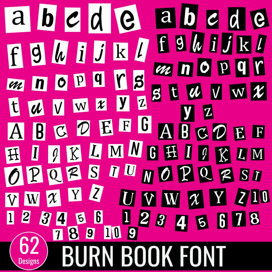 Burn Book Alphabet, Burn Book Letters Svg, Burn Book Numbers, Burn Book Font, Cricut Cut Files ...